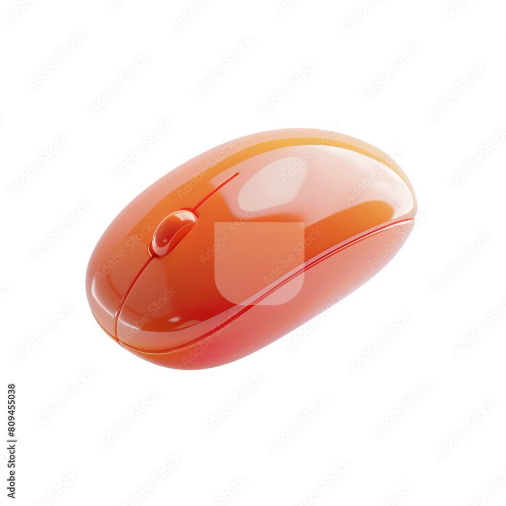 Modern wireless pc mouse flying in antigravity on transparent ...