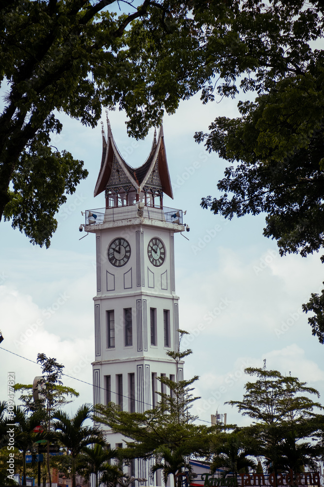 Jam Gadang, a historical and most famous landmark in Bukit Tinggi City ...