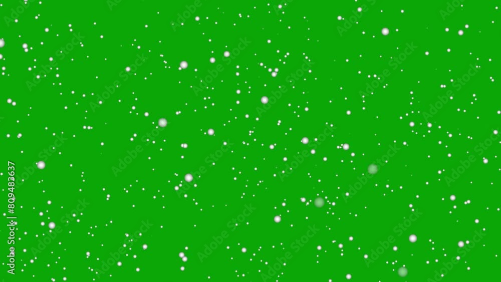 Slow falling snow on the green screen background 4k footage winter snow ...