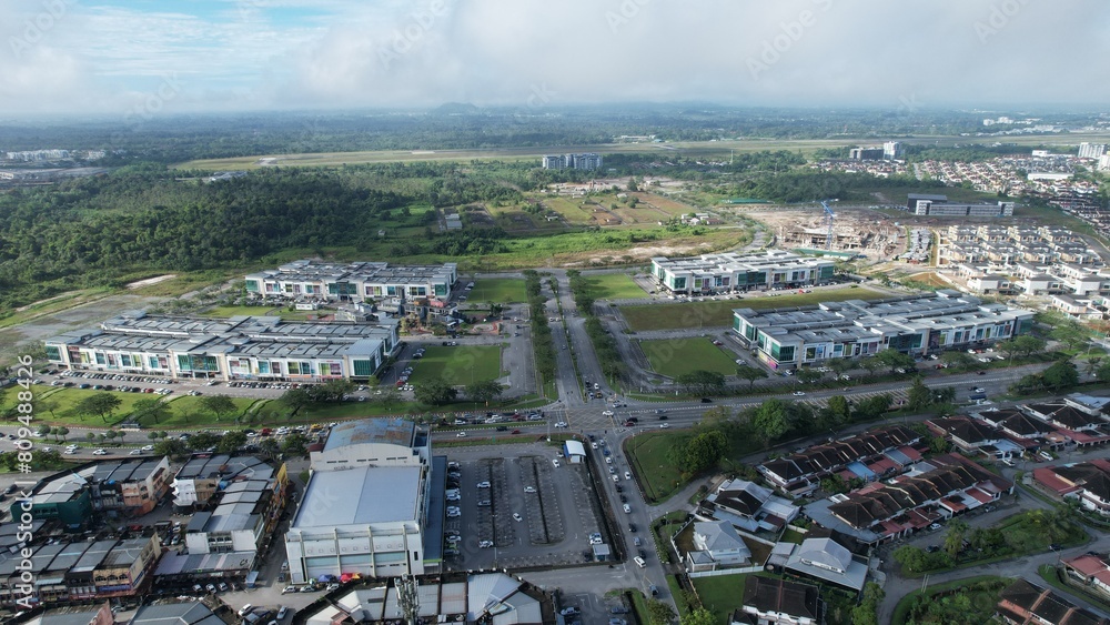 Kuching, Malaysia - May 9 2024: Aerial View of Galacity, Emporium and ...