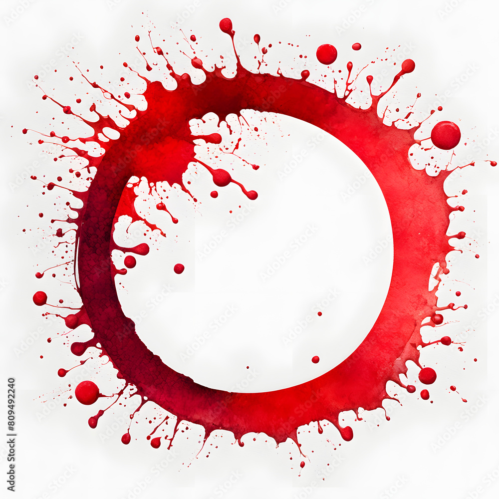 Abstract stain rings colors background with a splattered watercolor ...