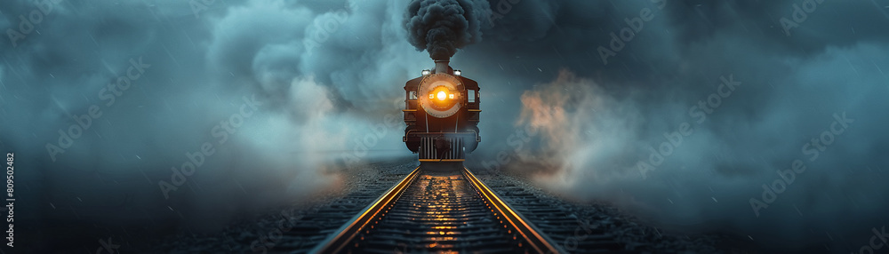 Steam locomotive, coal, era-defining progress, train tracks expanding ...