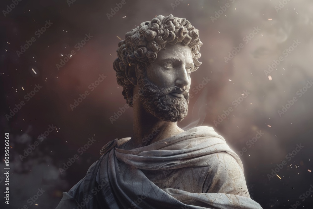 Abstract classic stoic ancient greek, roman sculpture. Portraying a ...