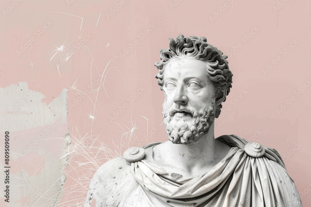 Abstract classic stoic ancient greek, roman sculpture. Portraying a ...