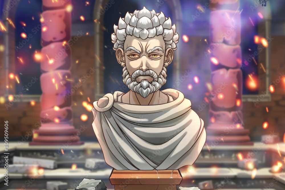 Abstract classic stoic ancient greek, roman sculpture. Portraying a ...