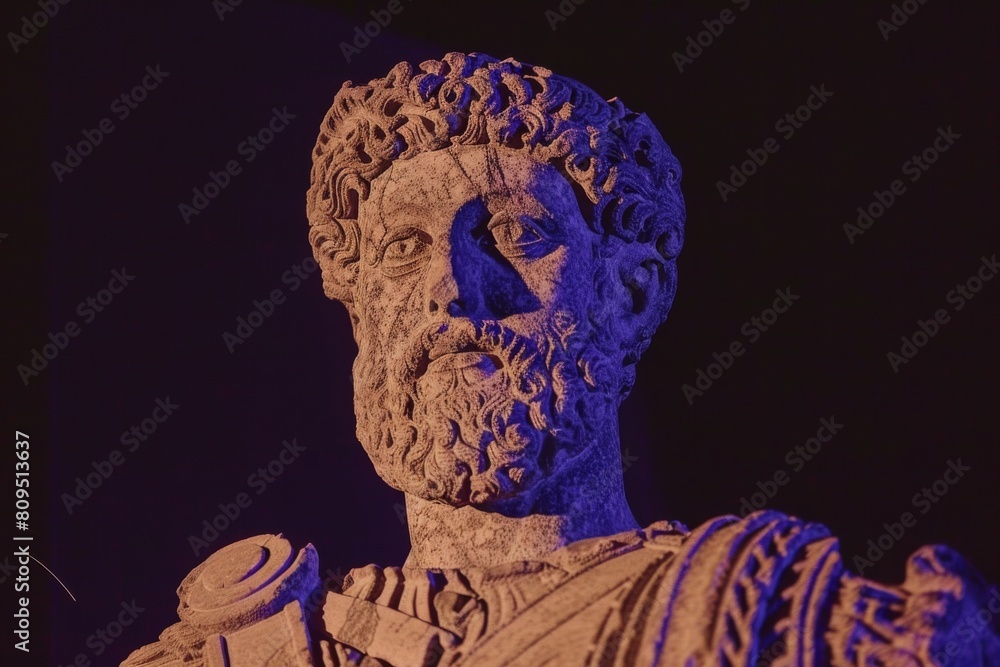 Abstract classic stoic ancient greek, roman sculpture. Portraying a ...