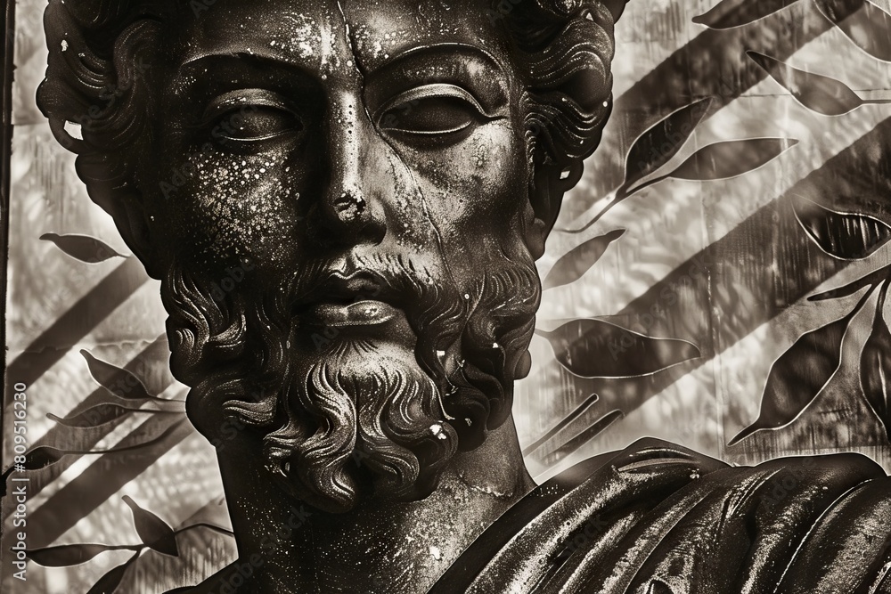 Abstract classic stoic ancient greek, roman sculpture. Portraying a ...
