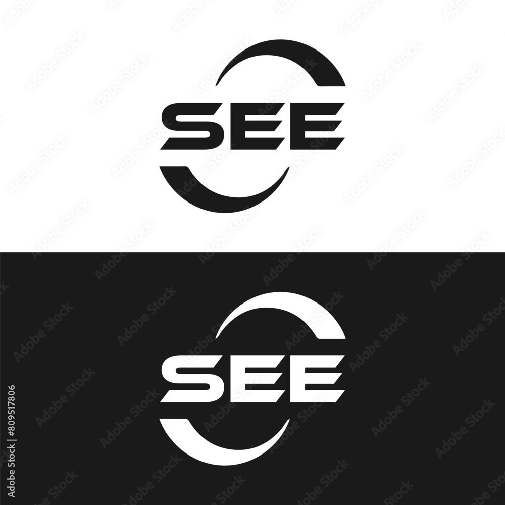 SEE logo. S E E design. White SEE letter. SEE, S E E letter logo design ...