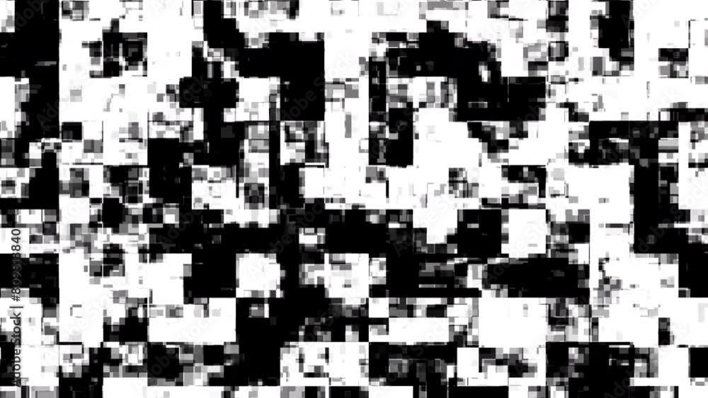 Black and white animated texture noise overlay background 3d 4K ...