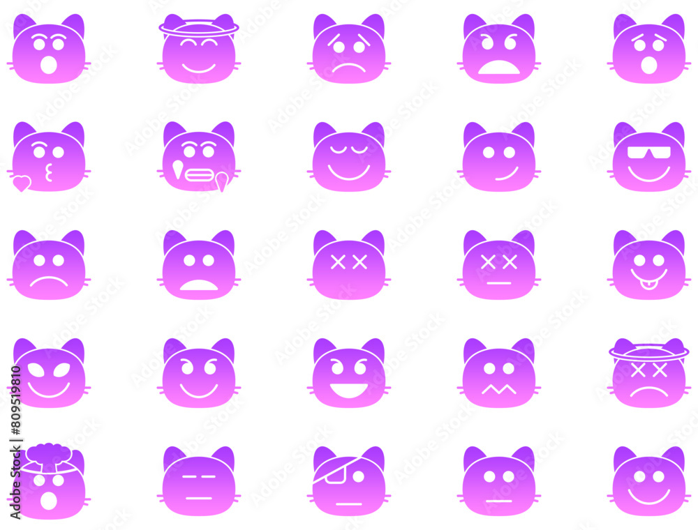 Cat Smiley Glyph Icon Smiley Face Emoji pictogram symbol visual ...