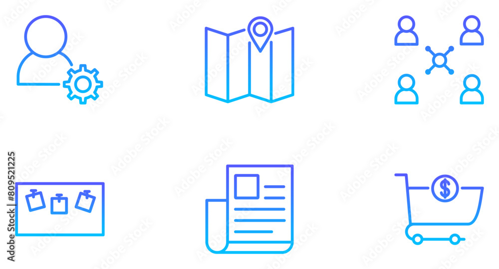 Admin Dashboard Line Gradient icon pictogram symbol visual illustration ...