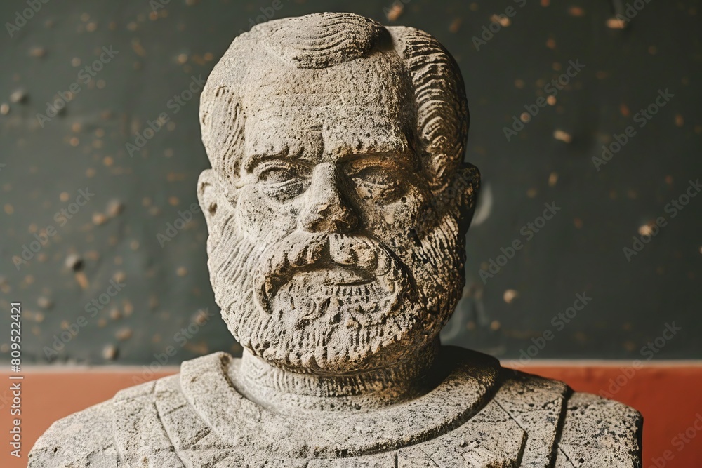 Abstract classic stoic ancient greek, roman sculpture. Portraying a ...