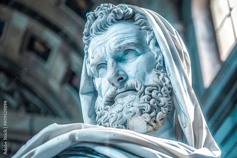 Abstract classic stoic ancient greek, roman sculpture. Portraying a ...