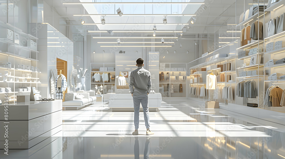 Photo realistic as Visual Merchandiser Designing Store Layouts concept ...