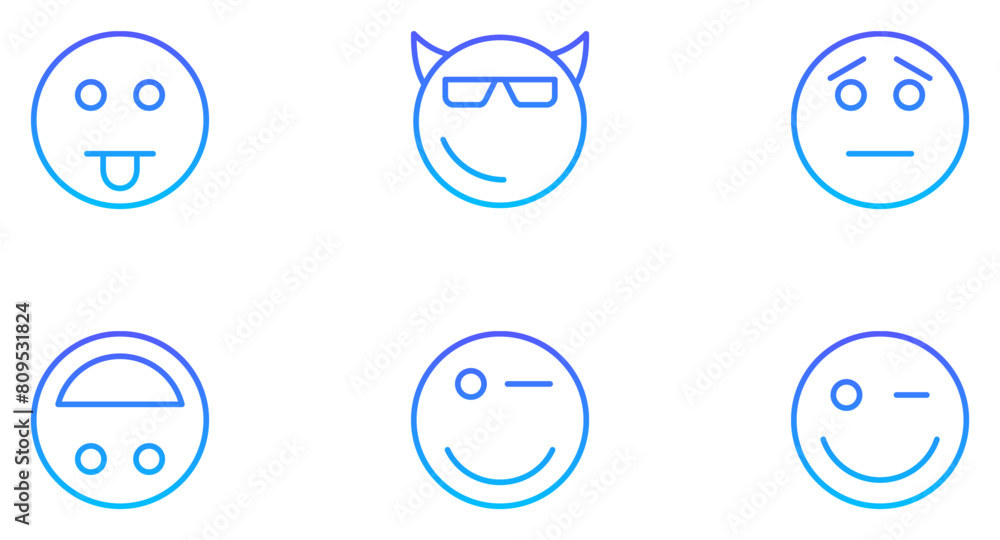 Smiley Face Emoji Smiley Line Gradient Icon pictogram symbol visual ...
