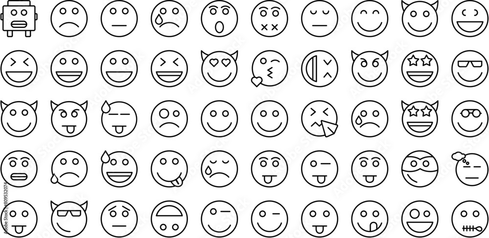 Smiley Face Emoji Smiley Line Icon pictogram symbol visual illustration ...