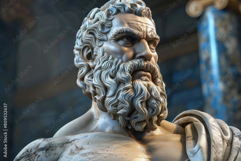 Abstract classic stoic ancient greek, roman sculpture. Portraying a ...