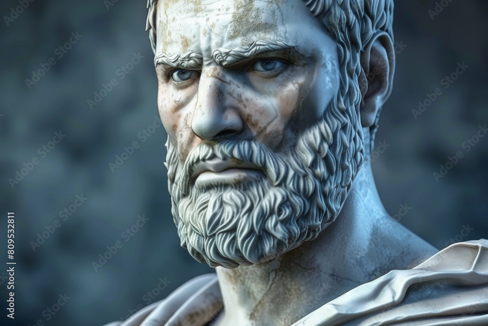 Abstract classic stoic ancient greek, roman sculpture. Portraying a ...