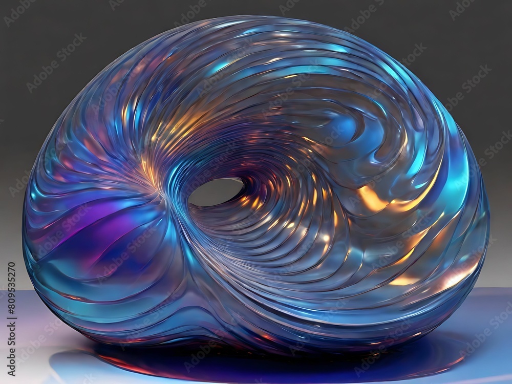 Visualize a holographic hyperbolic helicoid, a surface with constant negative curvature ...