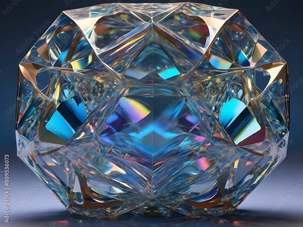 Generate a holographic array of octahedrons arranged according to the ...