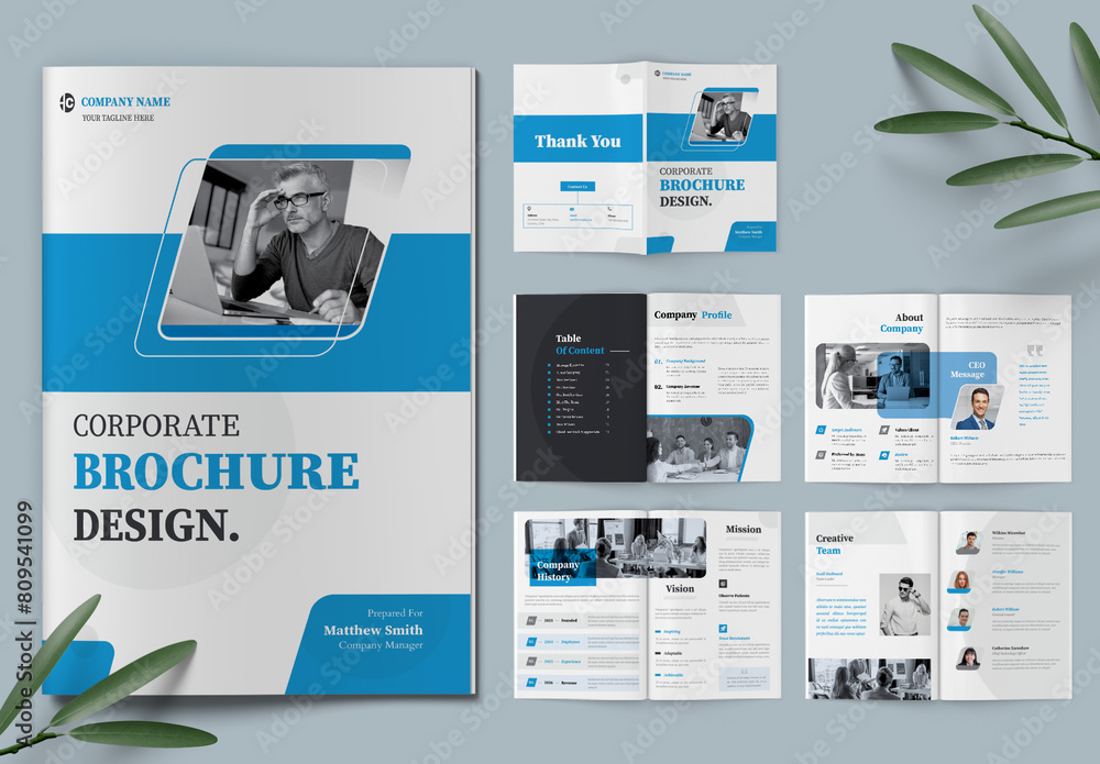 Corporate Brochure Design Template Layout Stock Template | Adobe Stock