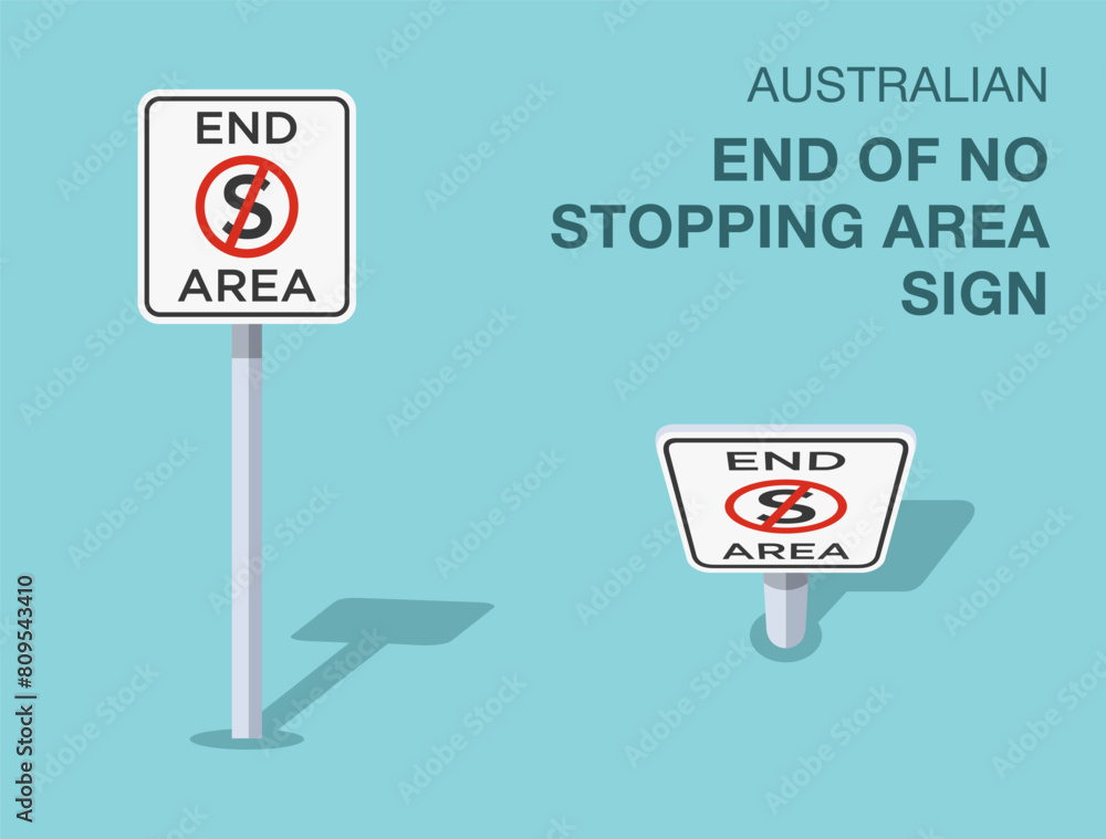Traffic regulation rules. Isolated Australian "end of no stopping area ...