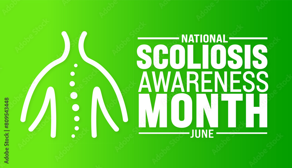 June is Scoliosis Awareness Month background template. Holiday concept ...