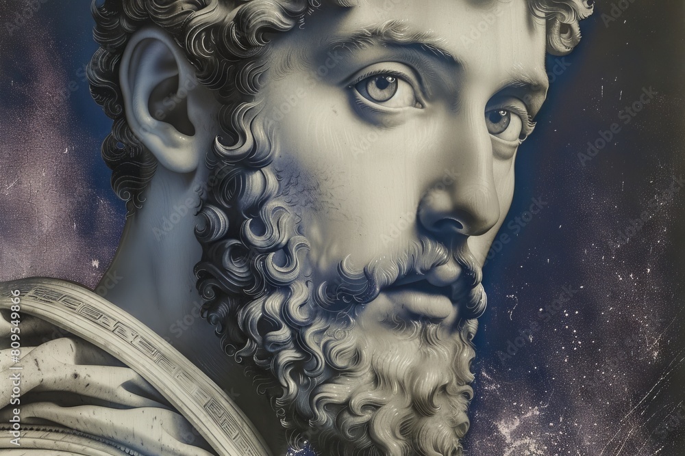 Abstract classic stoic ancient greek, roman sculpture. Portraying a ...