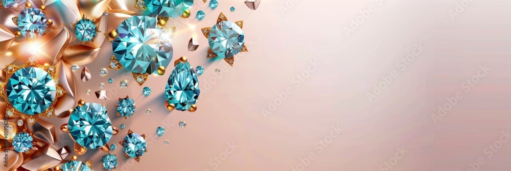 A blue and gold background with a bunch of blue and gold diamonds Stock ...