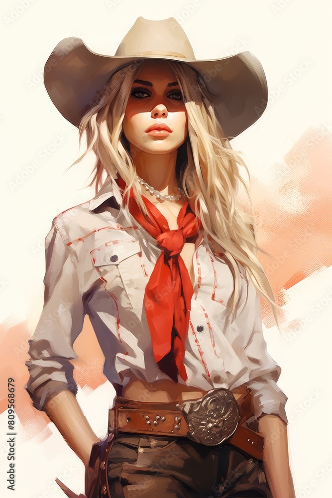 Fashion illustrations depicting modern interpretations of Cowboy Core ...