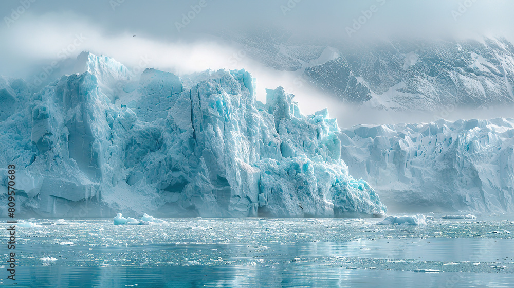 wallpaper of a shrinking glaciers, with rocky moraines as the ...