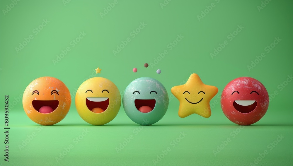 Showcase the playful side of customer rating icons as they participate ...