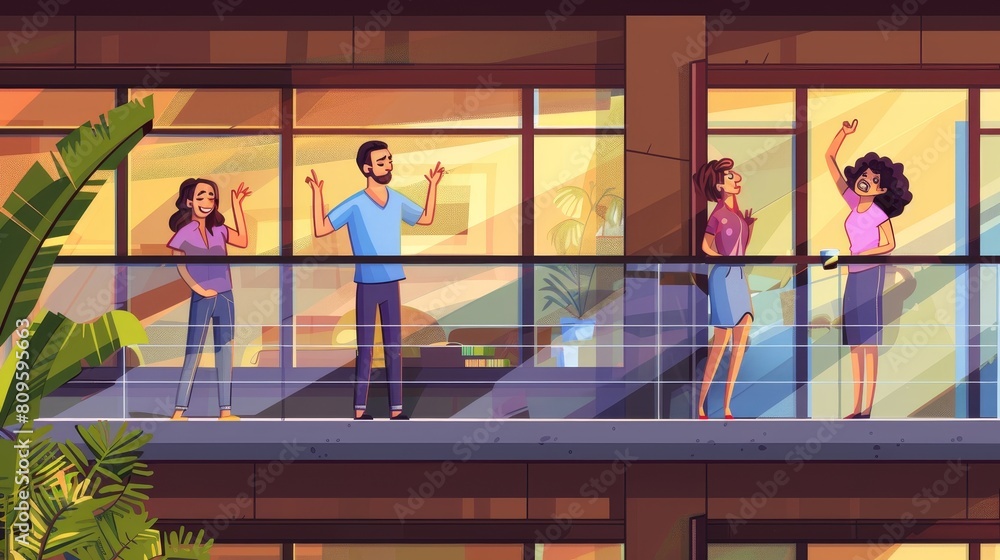 An angry arguing person stands in front of a house facade. Concept of ...