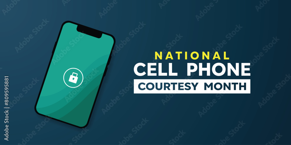 National Cell Phone Courtesy Month. Smart phone and padlock. Great for ...