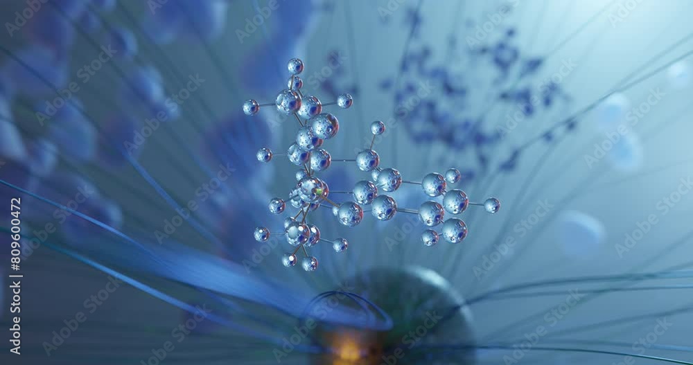 Hydromorphone rotating molecular 3d structure ball-and-stick model ...