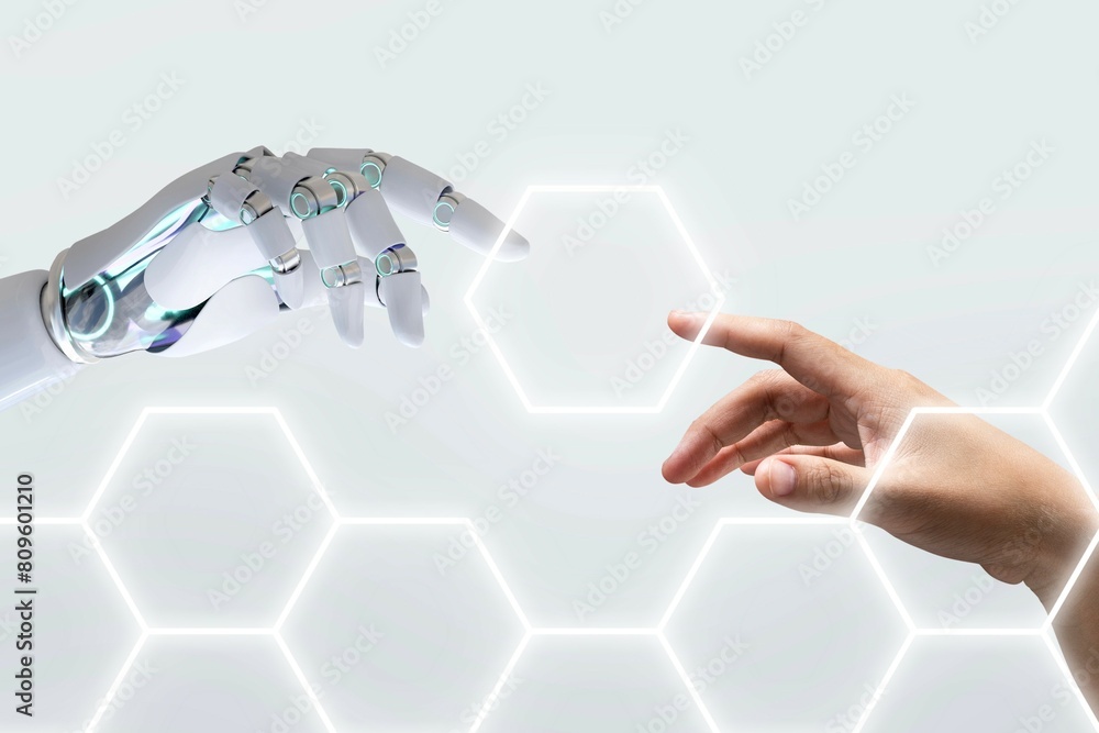Technology human touch background, modern remake of The Creation of ...