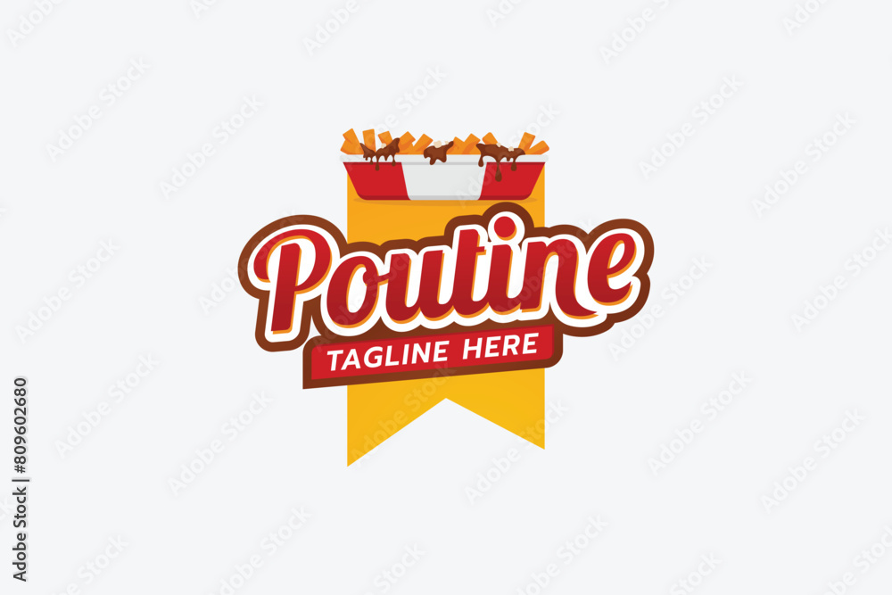 poutine logo with a combination of poutine dishes consisting of french ...