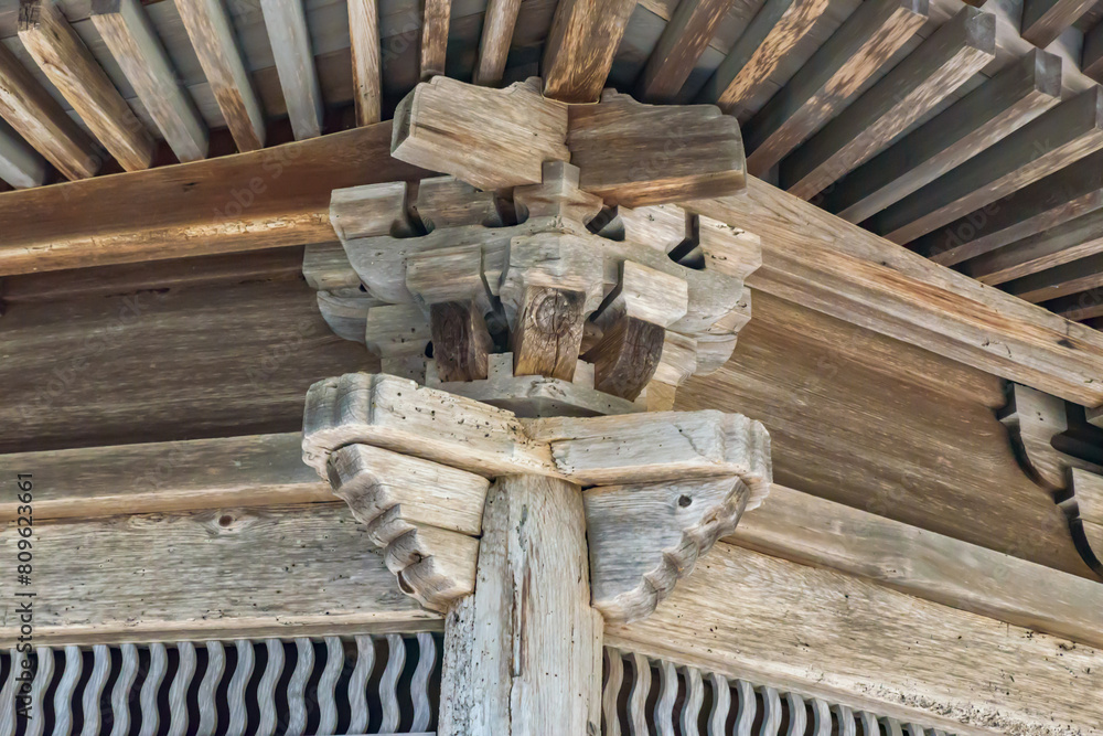 Octagonal Three-storied Pagoda of the Anraku-ji Buddhist temple in Ueda ...