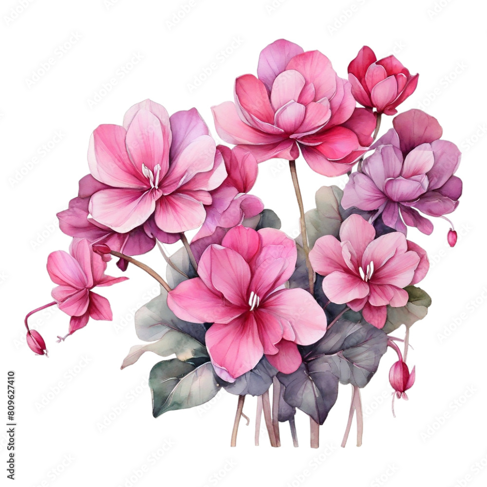 ภาพประกอบสต็อก Watercolor Floral Flower Design, Watercolor Flower ...