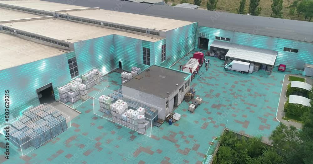 Exterior of a smart chemical factory. Exterior of a chemical plant ...