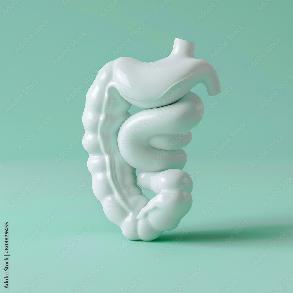 3D Icon of a White Human Appendix A 3D illustration of a human appendix ...