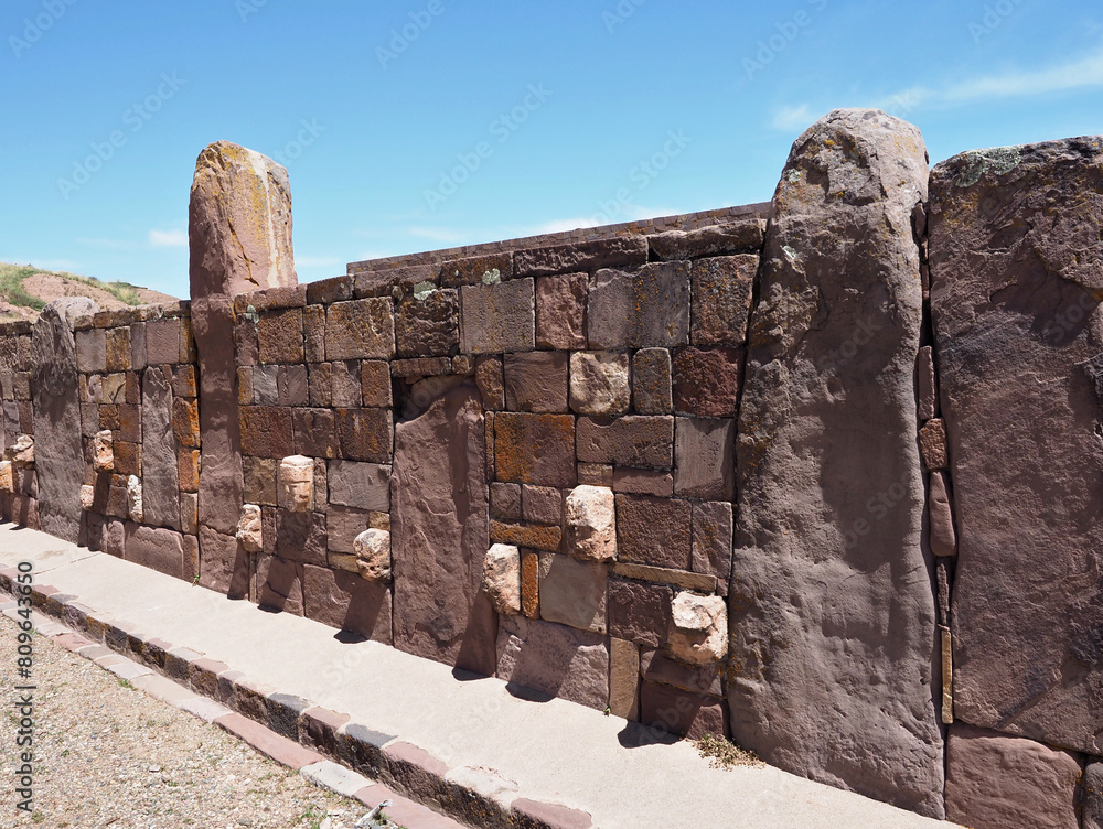 Archaeological site of Tiwanaku. Bolivia. Tiwanaku (or Tiahuanaco) is a ...