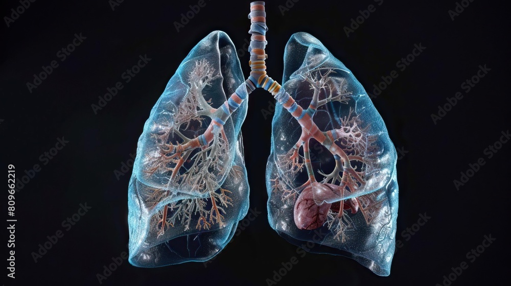 A comprehensive and realistic image of the inner lungs, offering a ...