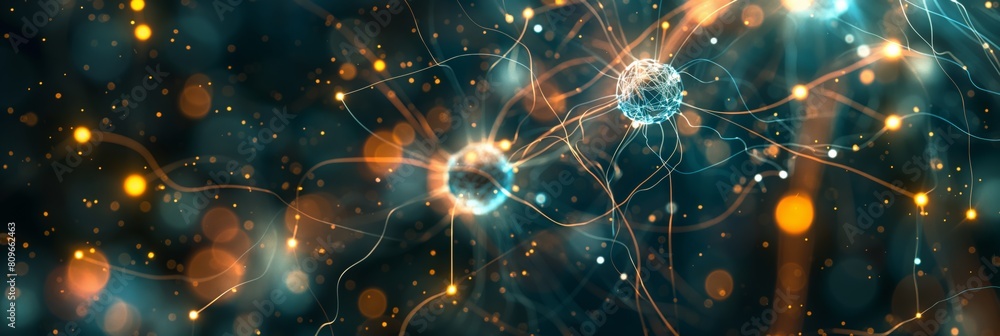 A visually striking image illustrating neural network activity with ...