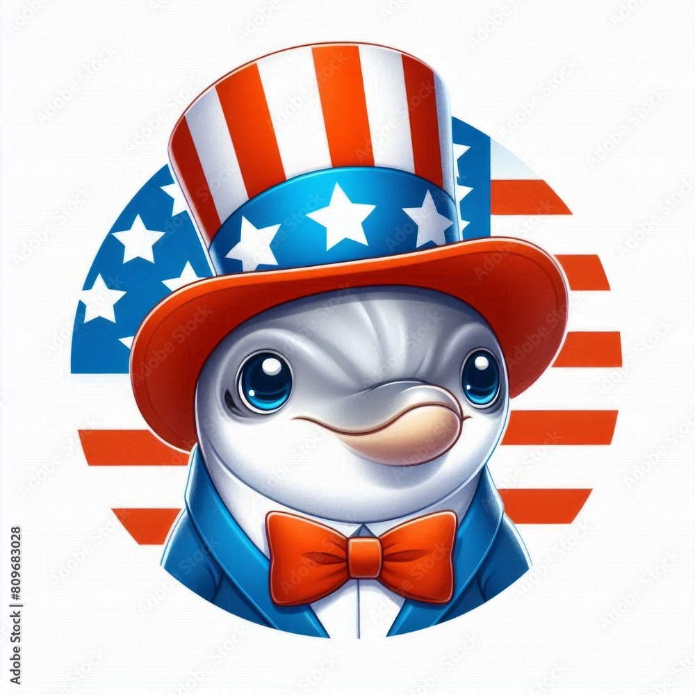 Dolphin 4th of July patriotic American flag For Presidential Election ...