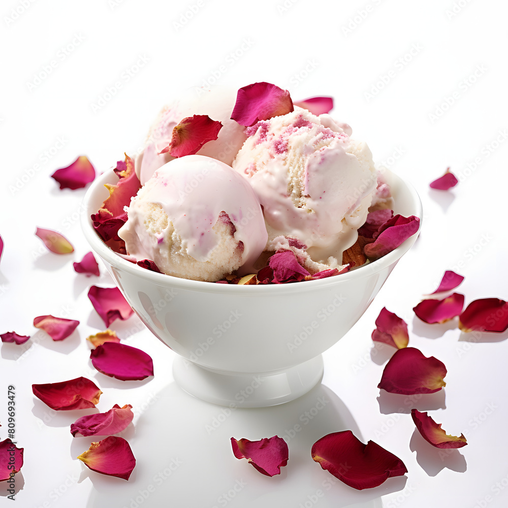Rose petal ice cream - Ice cream flavored with rose petals, offering a ...