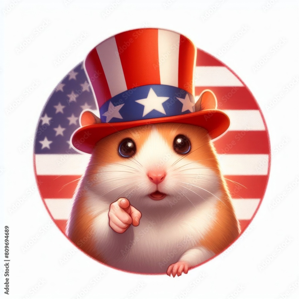 Hamster 4th of July patriotic American flag For Presidential Election ...