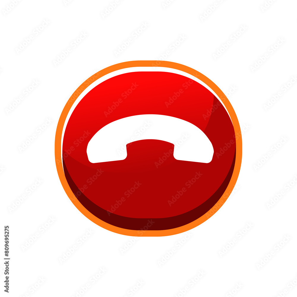 Red decline call icon . Decline phone call button. Stock Illustration ...