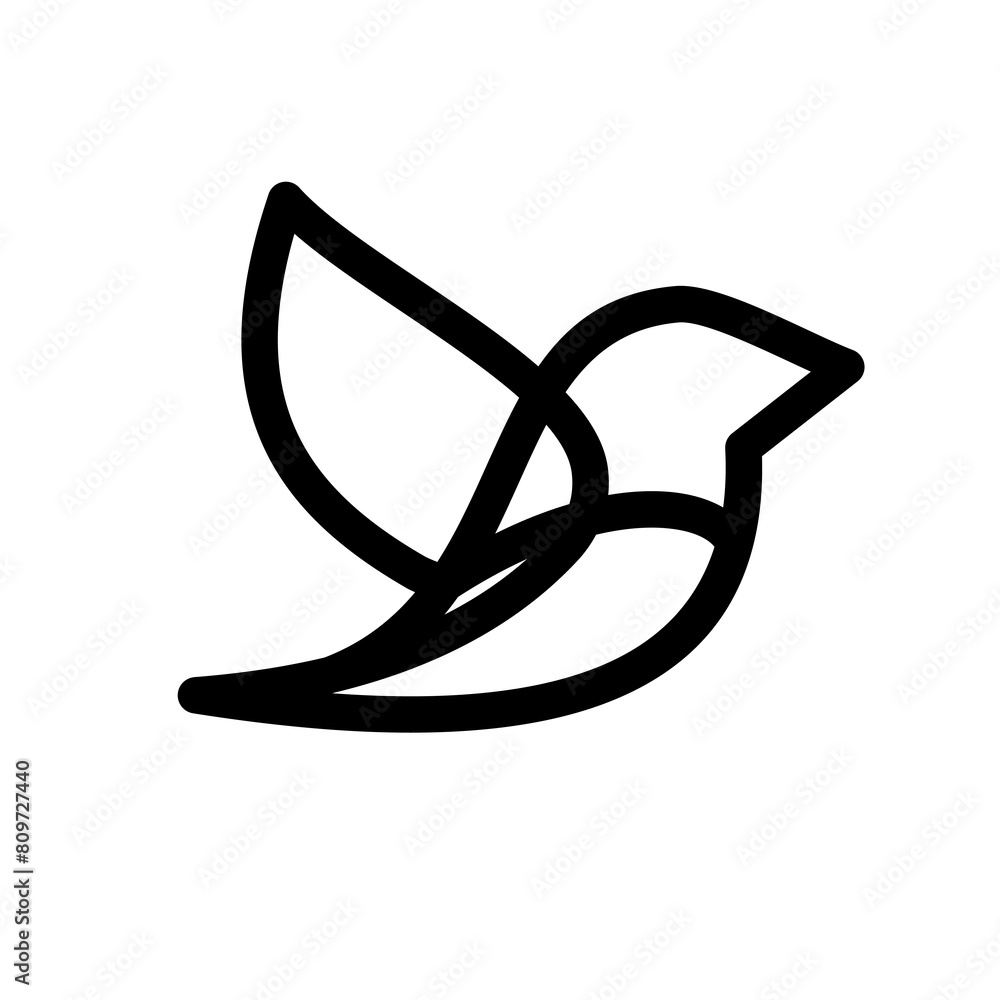 simple sparrow small bird line icon logo vector design, modern logo ...