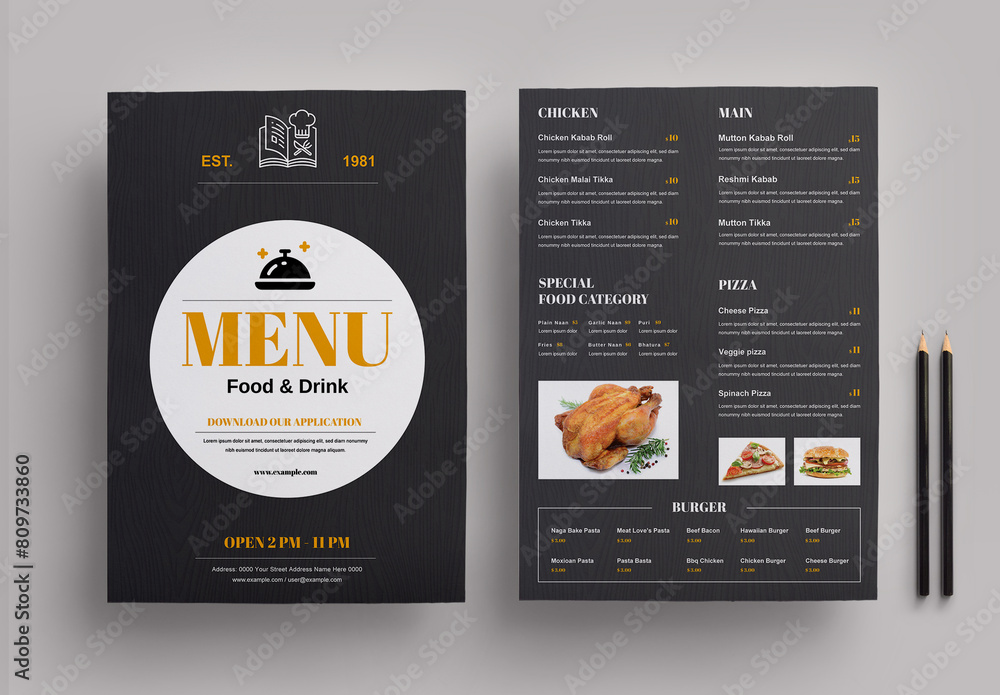 Clean Food Menu Template Stock Template | Adobe Stock